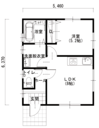 1LDK S-01 | エコナヒラヤ（エコナ平屋）｜青森県八戸市の新築平屋住宅専門店